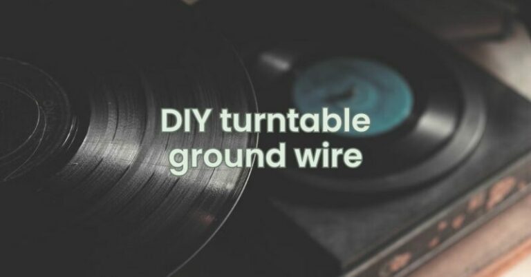 DIY turntable ground wire - All For Turntables