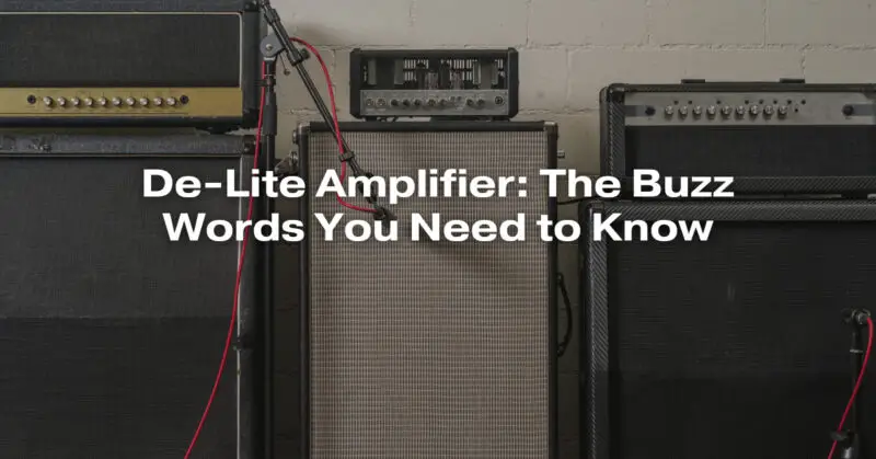 De-Lite Amplifier: The Buzz Words You Need to Know - All For Turntables