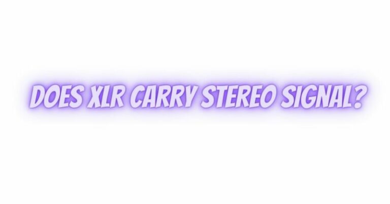 Does XLR carry stereo signal? - All For Turntables