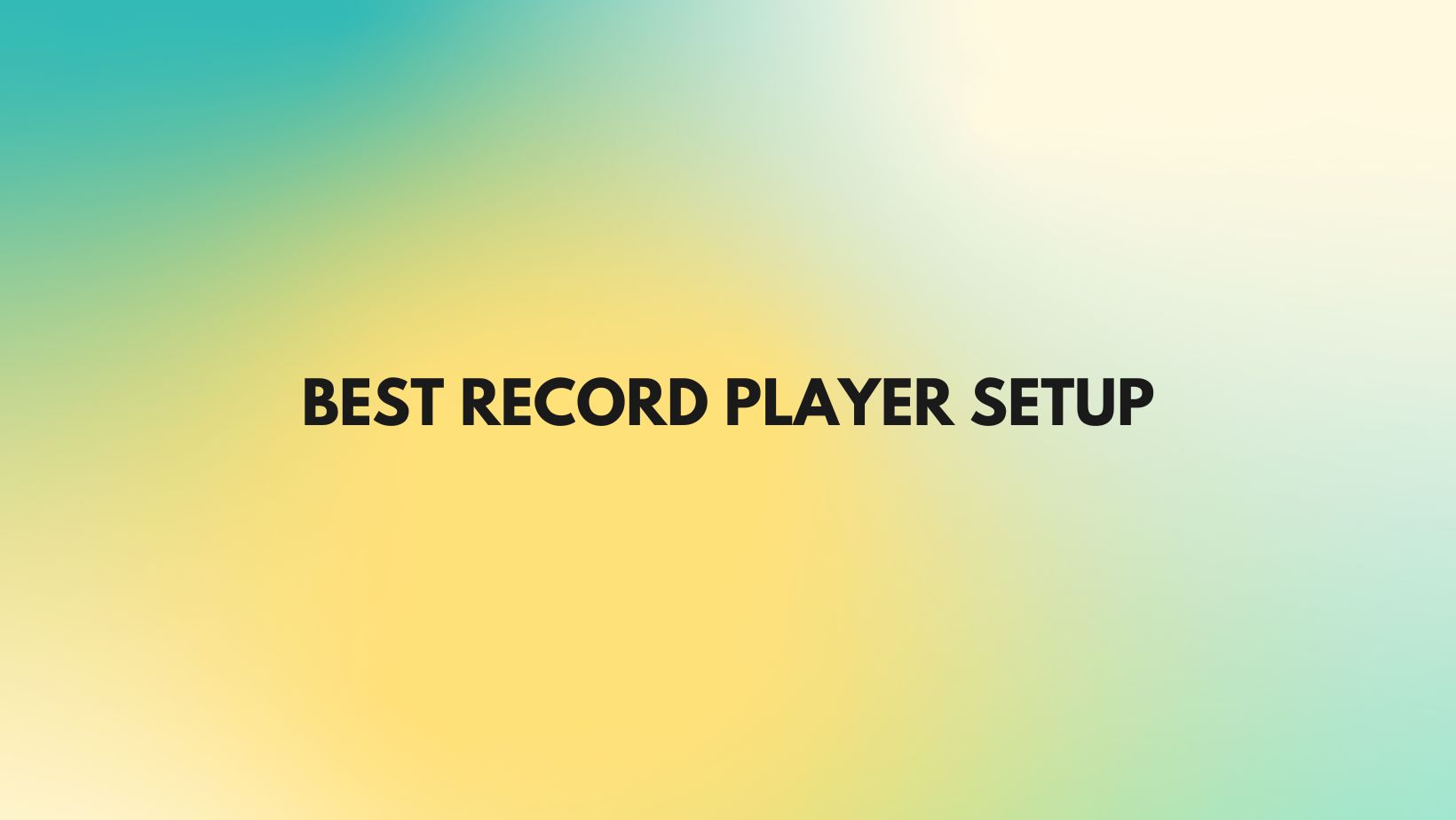 Best record player setup - All For Turntables