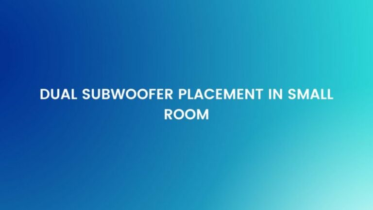 Dual subwoofer placement in small room - All For Turntables