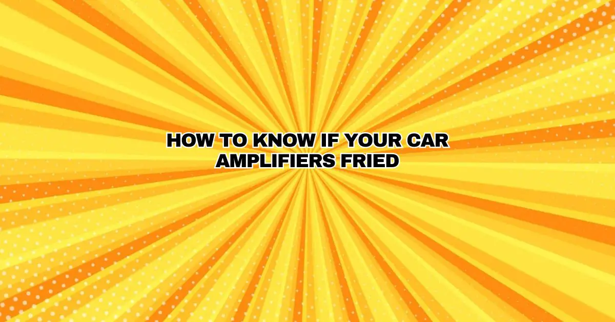 HOW TO KNOW IF YOUR CAR AMPLIFIERS FRIED - All For Turntables