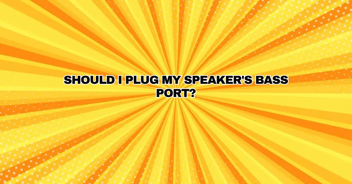 Should I plug my speaker's bass port? - All For Turntables