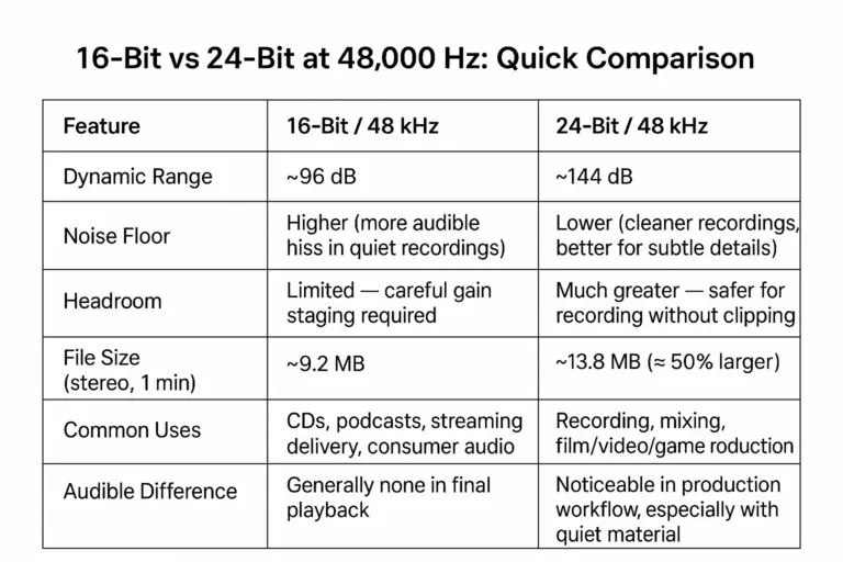 16-Bit 48,000 Hz vs 24-Bit 48,000 Hz: What’s the Difference and Which ...