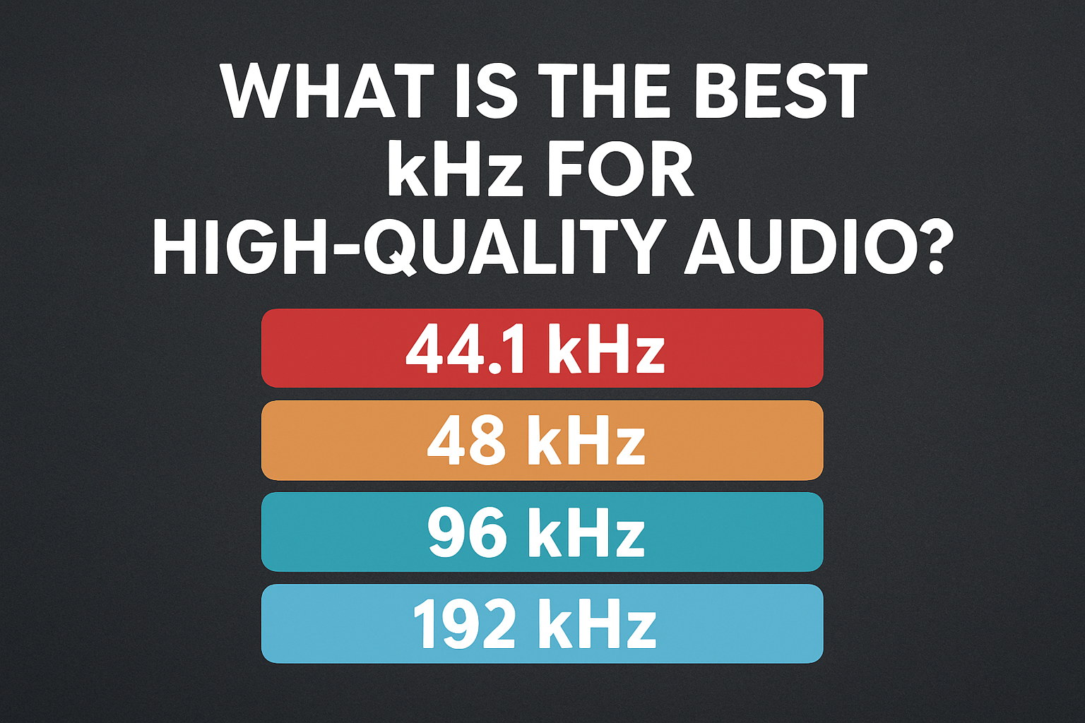 What Is the Best kHz for High-Quality Audio? The Audiophile Guide - All ...